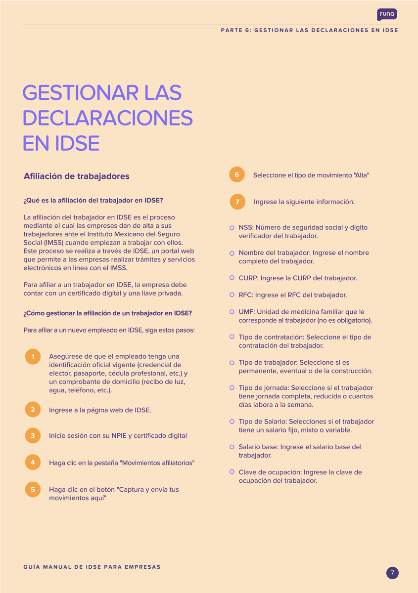 Manual de IDSE para empresas | MX | Runa HR