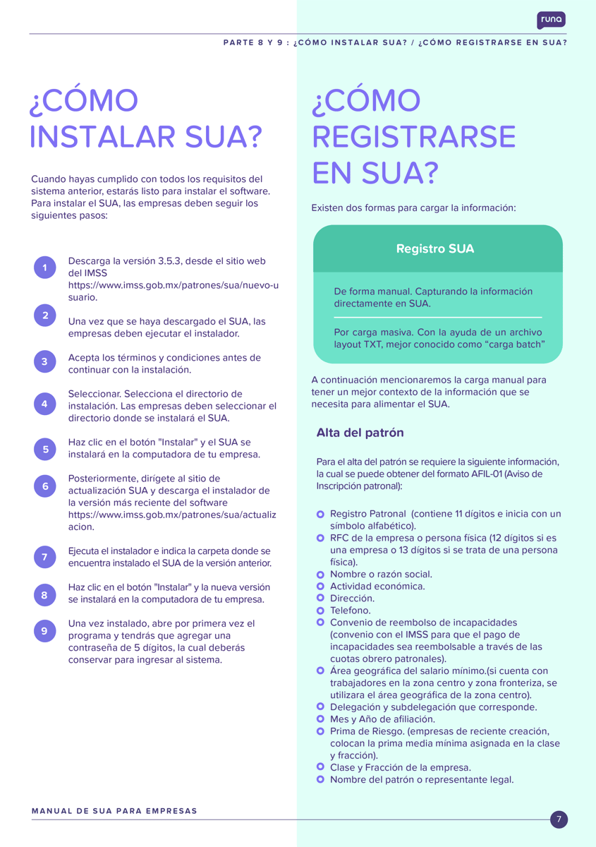 Manual de SUA para empresas | Runa HR